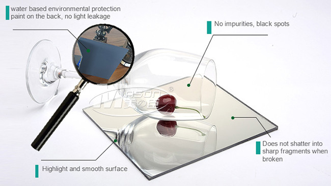 High Reflective One Way Mirror Acrylic Silver Gold Acrylic Mirror Sheet 1mm